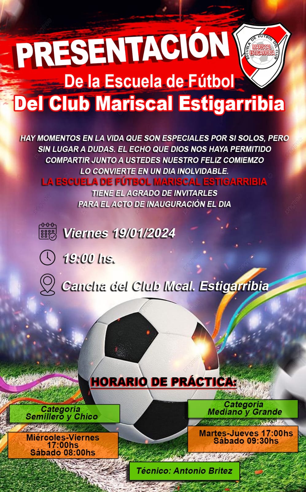 Inaugurarán la Escuela de Fútbol del Club Mariscal Estigarribia - Radio ...